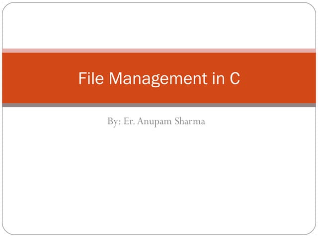 File Handling C Ppt Operating Systems Computer Software And Applications