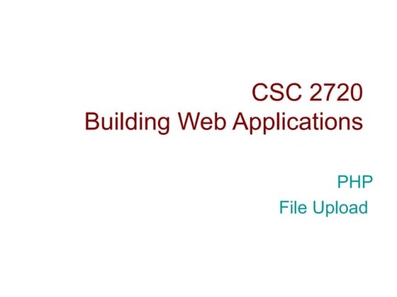 Php File Upload | PPT Php File Upload | PPT