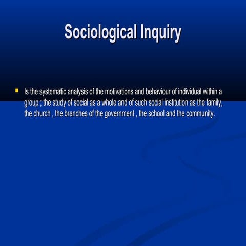 Sociological Inquiry | PPT