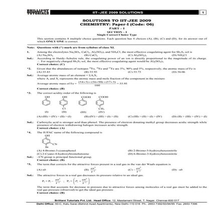File 01 Iit Jee 09 Paper 01 Pcm | PDF