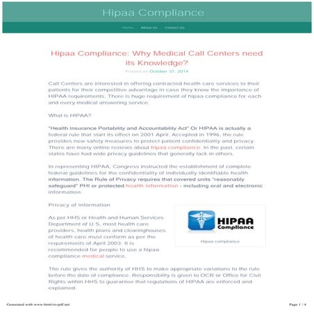 Hipaa Compliance | PDF