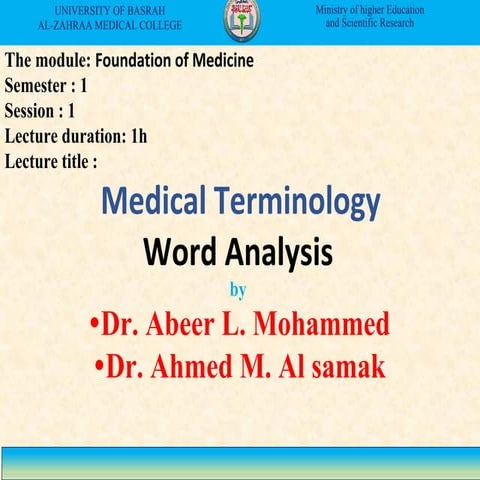 introduction to medical terminology | PPSX