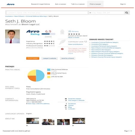 Lawyer Seth Bloom - New Orleans | PDF