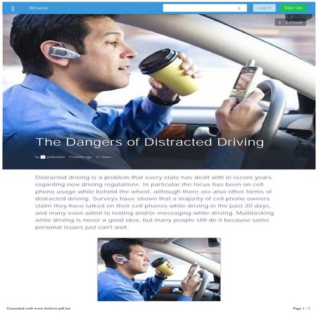 The Dangers of Distracted Driving