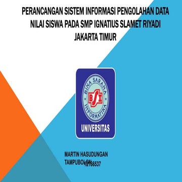 PERANCANGAN SISTEM INFORMASI PENGOLAHAN DATA BERBASIS WEB | PPTX