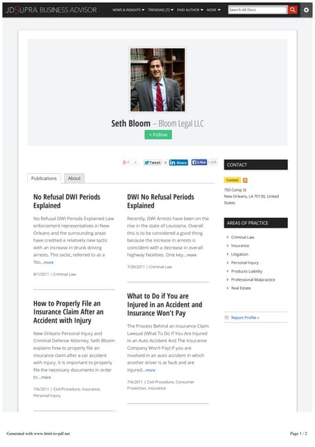 Attorney Seth Jeremy Bloom | PDF