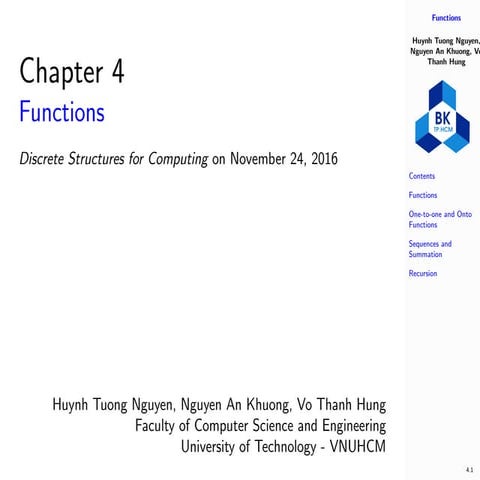 Functions - Discrete Structures for Computing - HCMUT | PDF | Physics ...