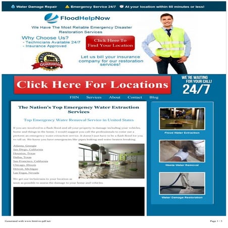 Emergency Water Damage Removal | Restoration | Extractions | PDF