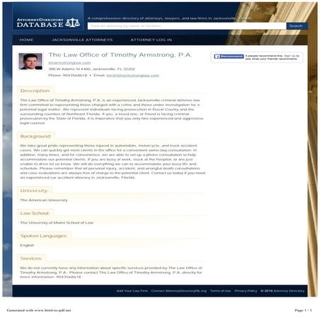 The Law Office of Timothy Armstrong, P.A. | PDF