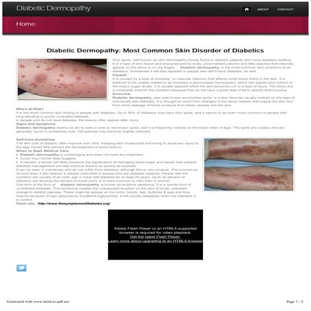 Diabetic Dermopathy: Most Common Skin Disorder of Diabetics | PDF