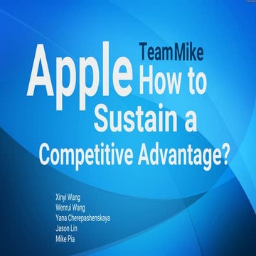 Apple How to Sustain a Competitive Advantage? | PDF