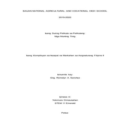 Isang Suring Pelikula sa Pelikulang | DOCX