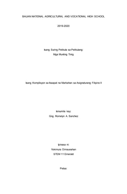 Suring Pelikula - ANAK | DOCX