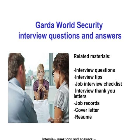 Garda World Security interview questions and answers | PPT