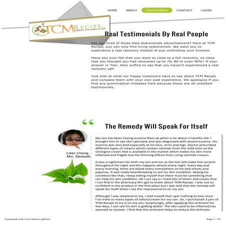 Best Natural Eczema Treatment | TCM Recipe | PDF