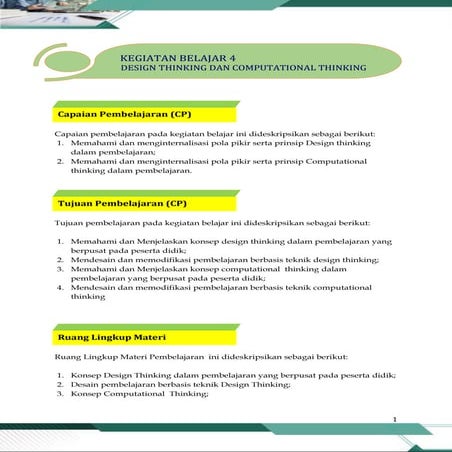 KB-4 Design Thinking dan Computasional Thnking06112024 | PDF