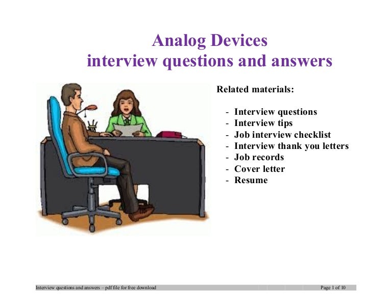 Analog Devices Interview Questions And Answers