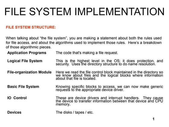 Directory implementation and allocation methods | PPTX | Data Storage and Warehousing | Computing