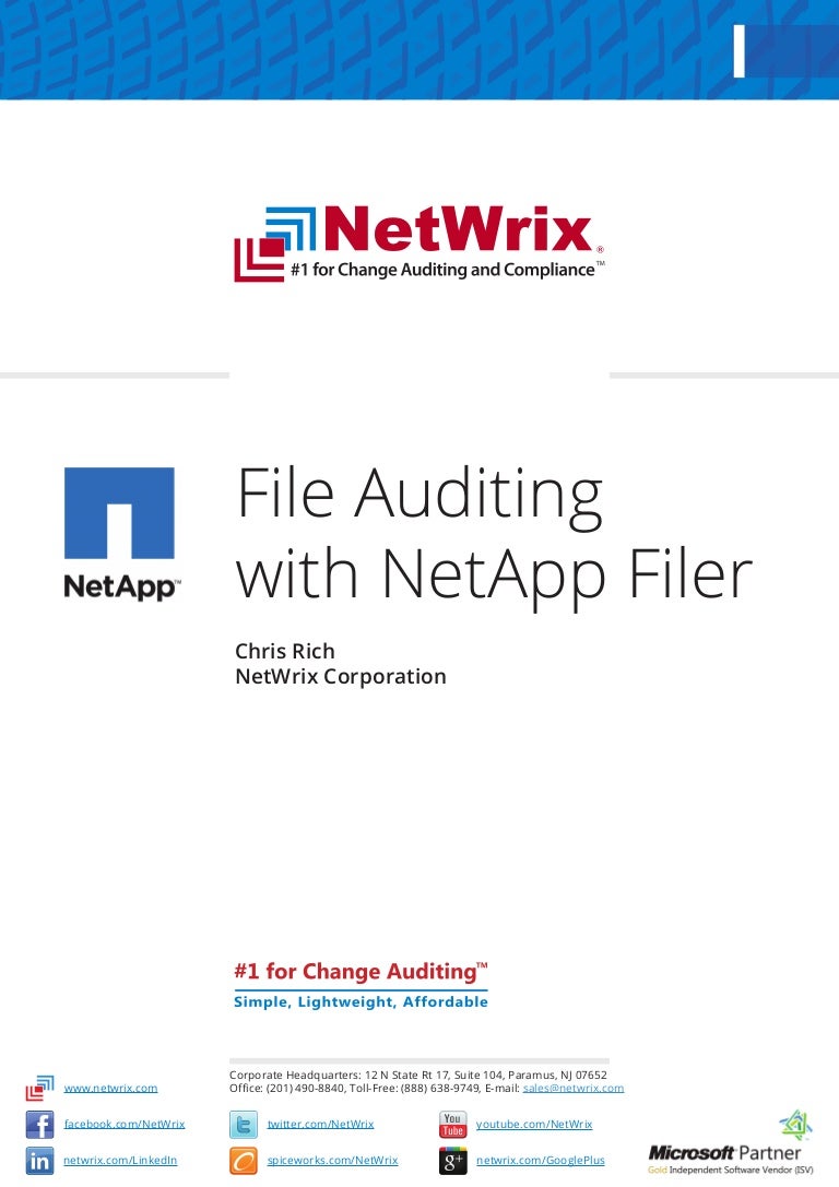 File Auditing On Netapp Filer