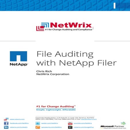 File auditing on NetApp Filer | PDF