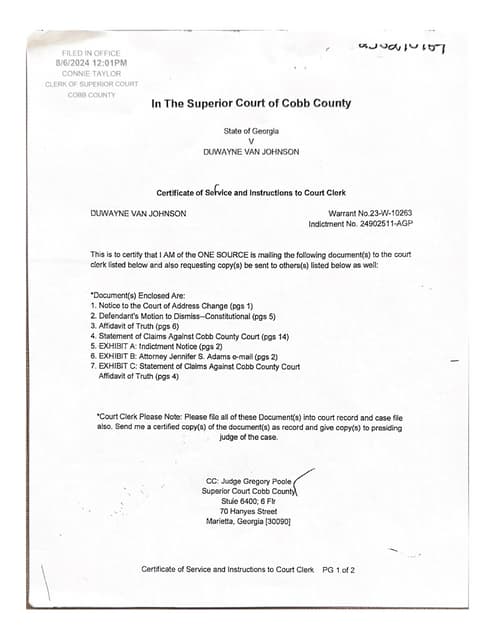 These documents of Cobb County Superior Court | PDF