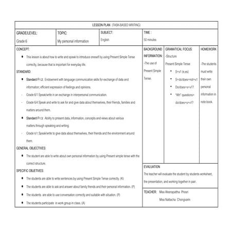 LESSON PLAN (TASK-BASED WRITING) | PDF | Homework and Study | Education