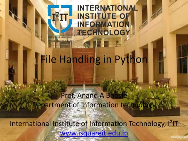 File Handling In Python Pptx Computing Technology And Computing