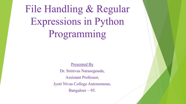 File handling & regular expressions in python programming | PPT File handling & regular expressions in python programming | PPT