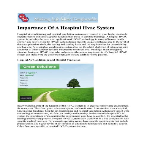 Importance of a hospital hvac system | PDF