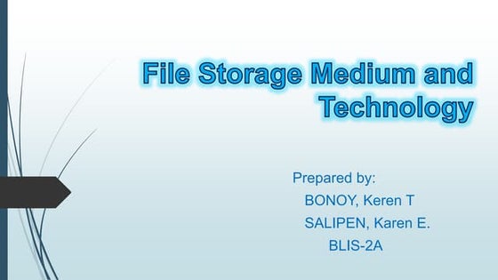 Presentation on storage devices | PPT