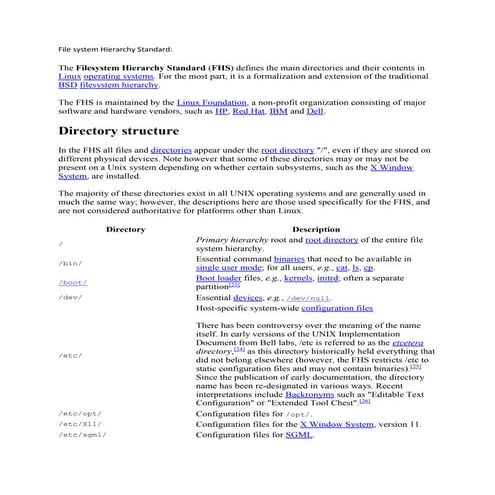 File System Hierarchy Standard Docx Operating Systems Computer Software And Applications