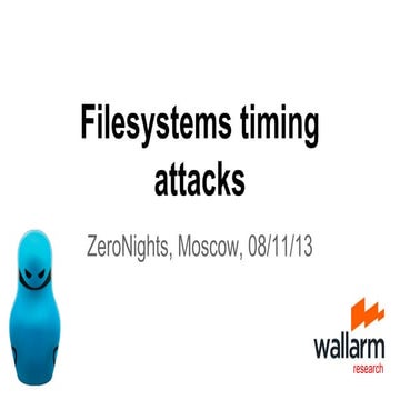 Filesystems timing attacks | PDF