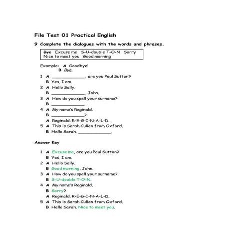 File Test 01 Practical English | DOCX