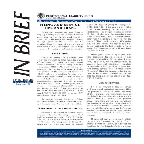 Filing And Service Tips And Traps | PDF