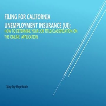 Filing for unemployment: how to determine your job title-classification ...