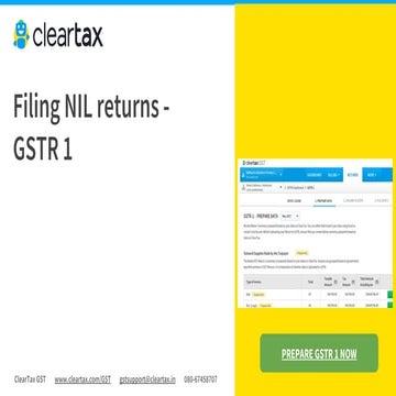 GSTR 1 - Filing NIL Returns | PDF