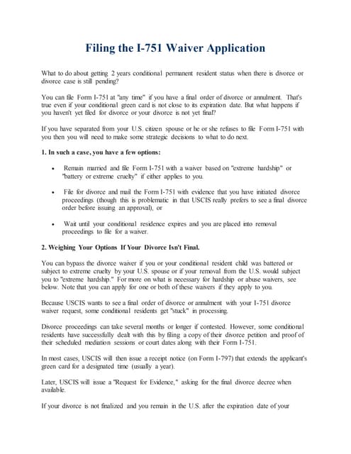 Form I 751 Cover Letter | PDF