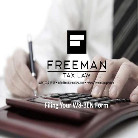 Filing Your W8-BEN Form | PPTX | Personal Taxes | Personal Finance