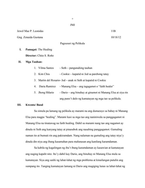 Suring Pelikula - ANAK | PDF