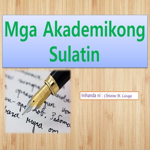Kompilasyon ng mga Akademikong Sulatin | PPTX