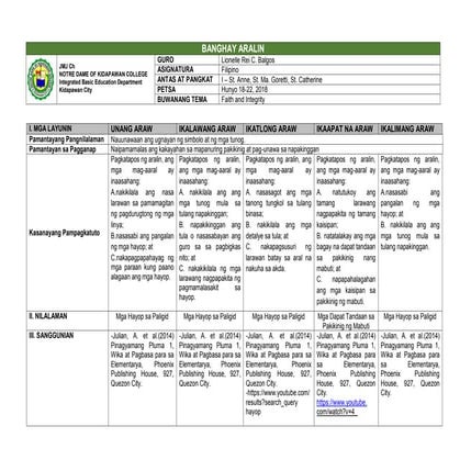 Filipino Lesson Plan | PDF