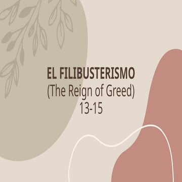El Filibusterismo The Reign of Greed ni Rizal | PPTX