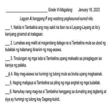 filipino test questions multiple choice | PPTX