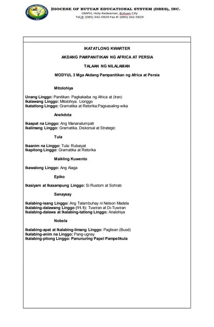 COT 2-Filipino 10 F10PT-IIc-d-70 TULA –Ang Aking Aba At Hamak Na Tahanan | PDF