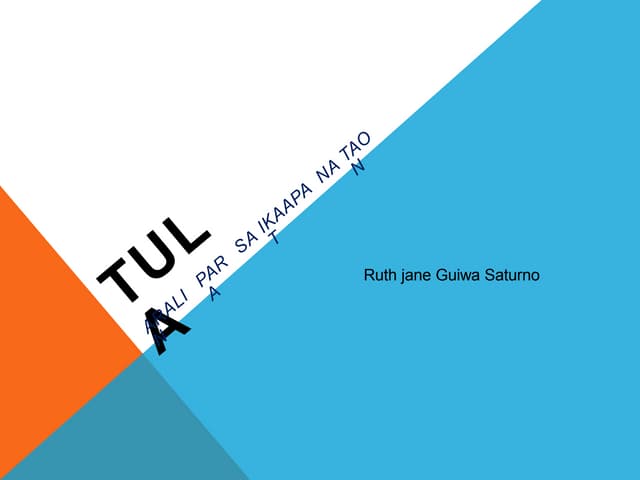 ARALIN SA filipino-tula AT MGA URI NG TULA | PPT