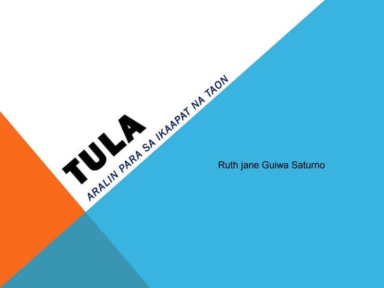 Tula, elemento at uri nito | PPTX