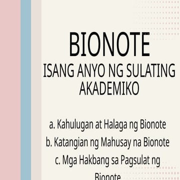 3 - BIONOTE.pptx bionote (biographical notes) | PPTX