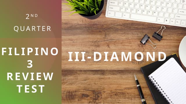 K to 12 Grade 3 FILIPINO PAGBASA NAT (National Achievement Test ...