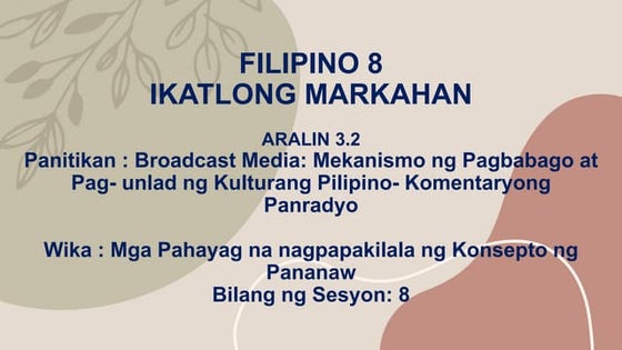 Pagsulat ng iskrip ng programang panradyo | PPT