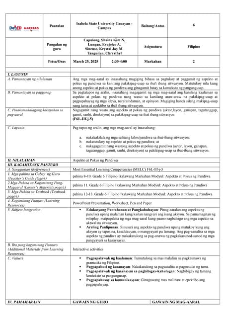 Aspekto ng Pandiwa | PPTX